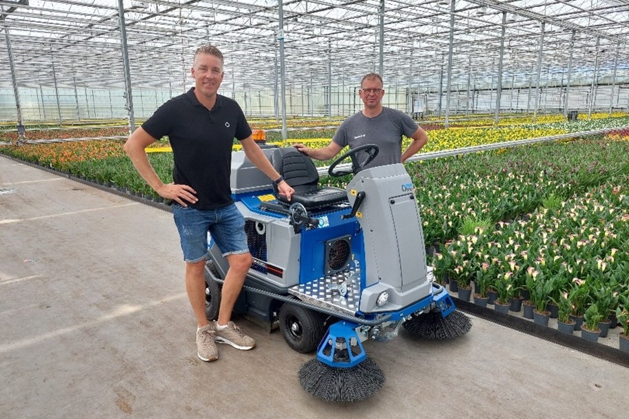 "All neat and tidy with third ground cover floor sweeper"