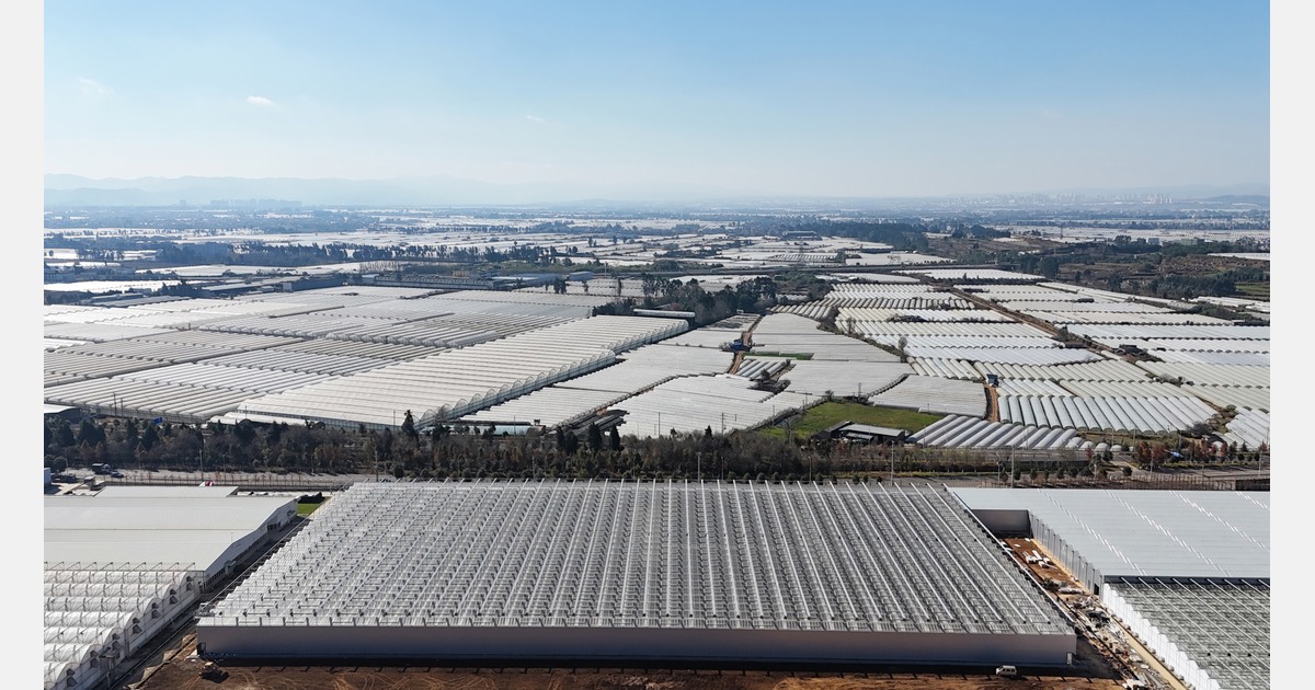 Chinese greenhouse for Kunming Anthura Horticulture nears completion