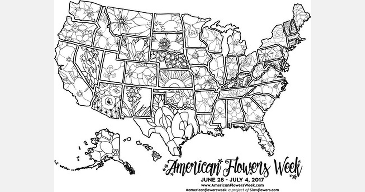USA map of state flowers