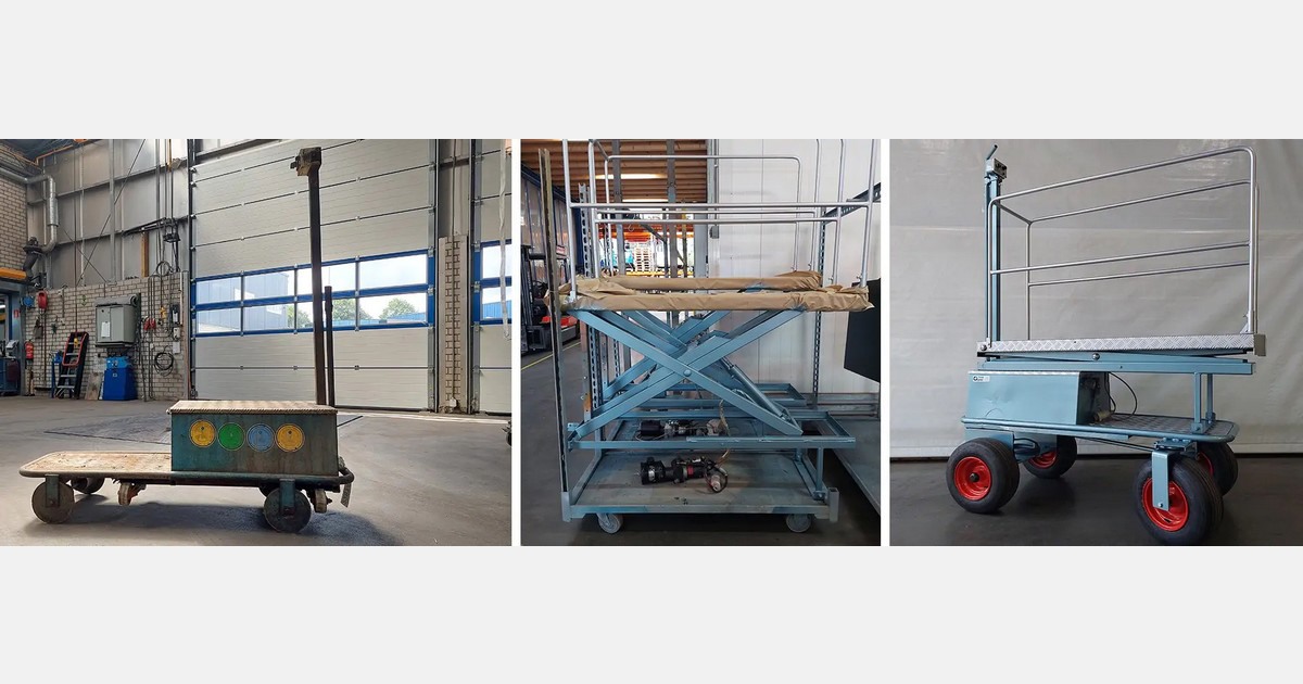 Used pipe-rail trolleys transformed into air wheel trolleys